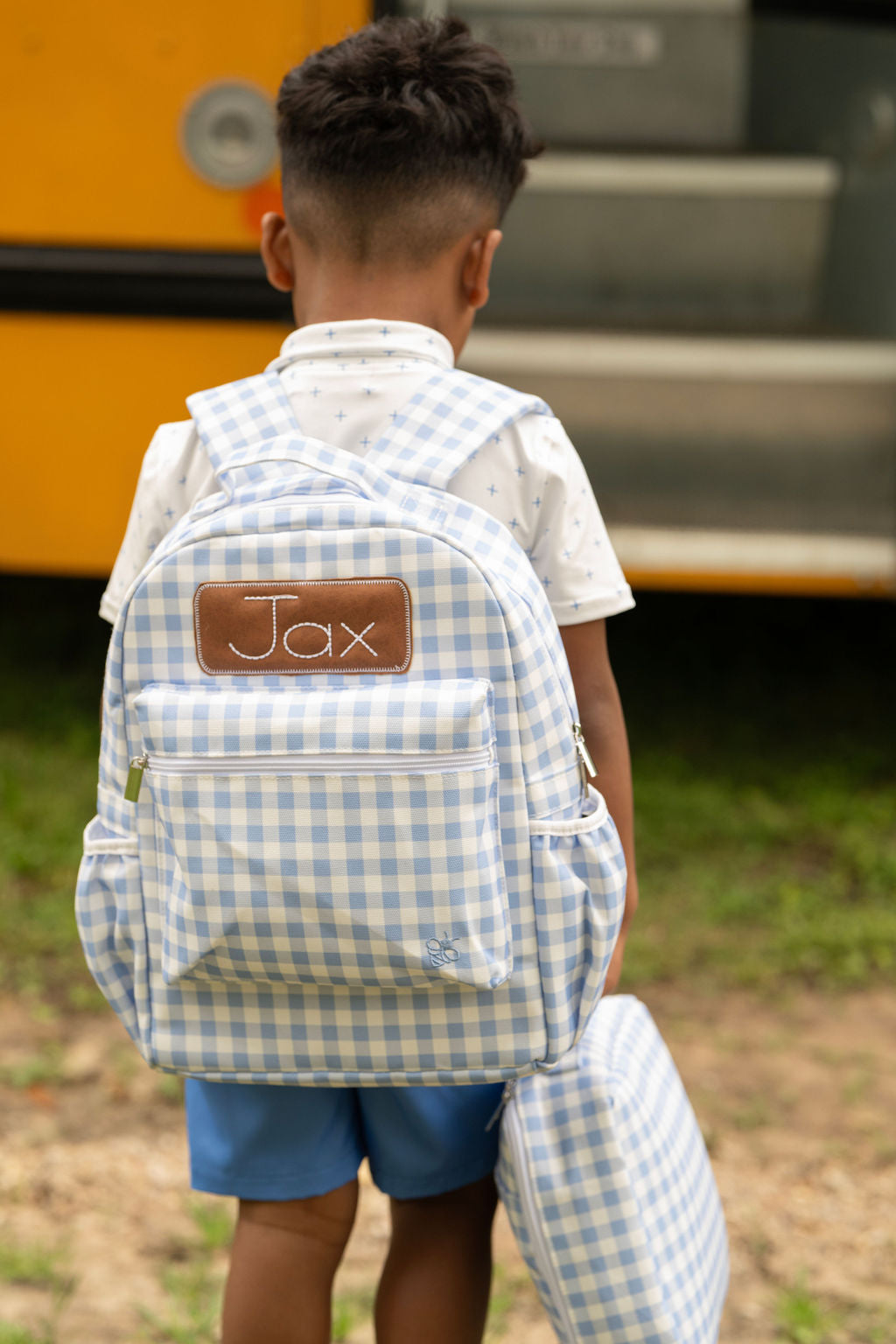 Backpack - Blue Gingham – Sugar Bee Clothing