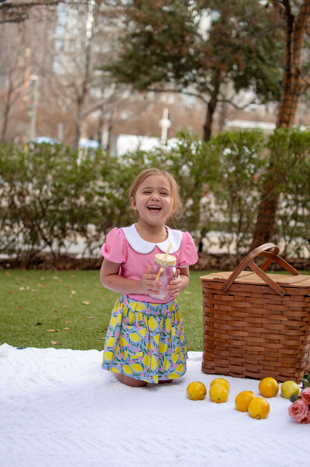 Peter Pan Puff Sleeve Tee - Pink/White – Sugar Bee Clothing