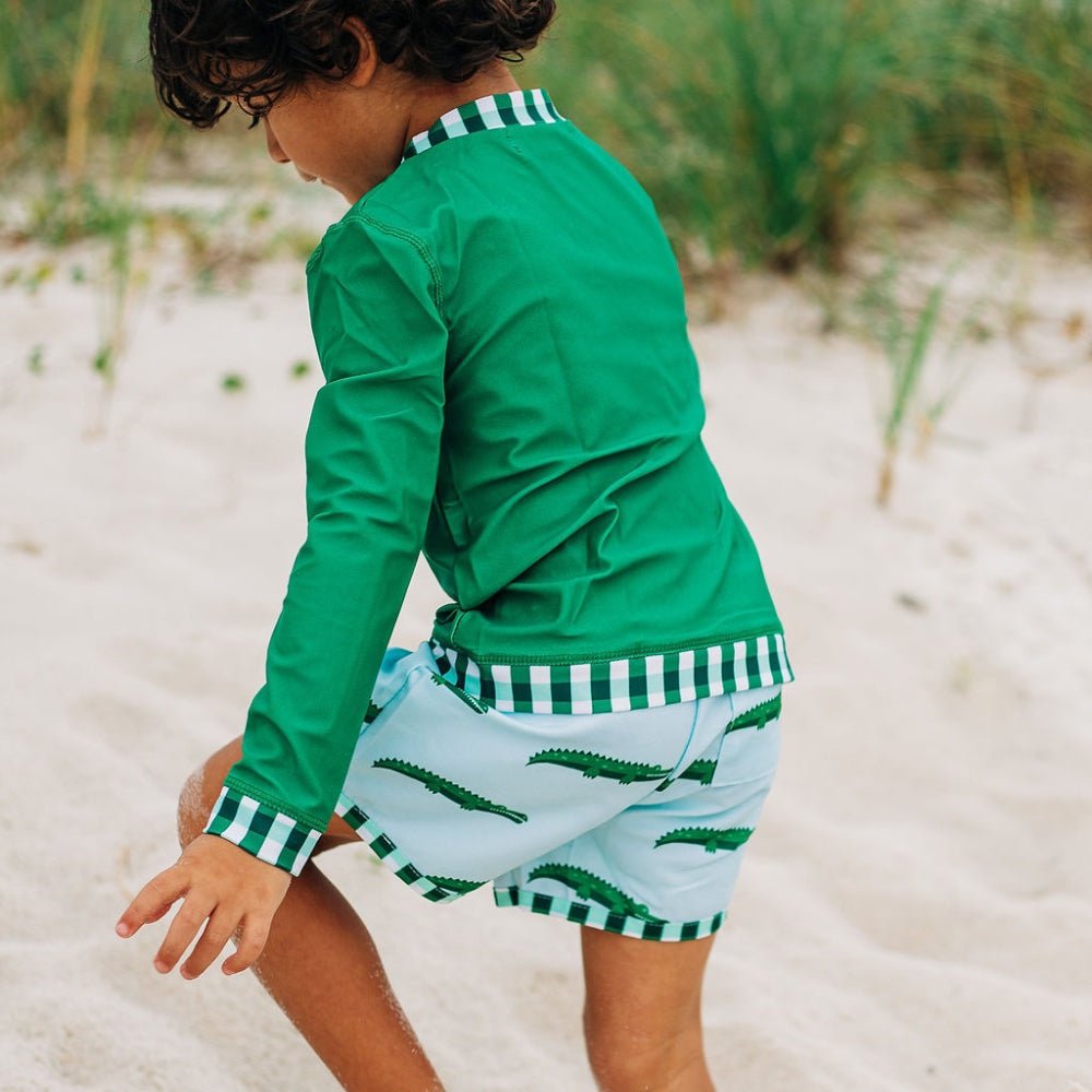 Swim Shorts - Blue Alligator – Sugar Bee Clothing